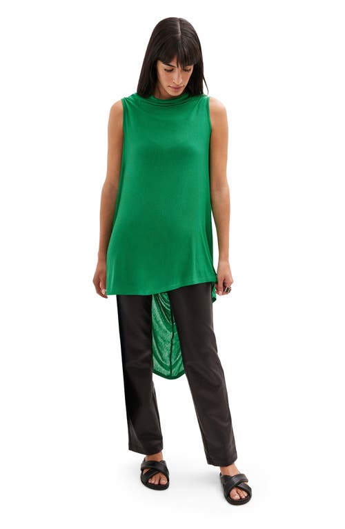MARCELLA INES Drape Sleeveless High-Low Tunic Top
